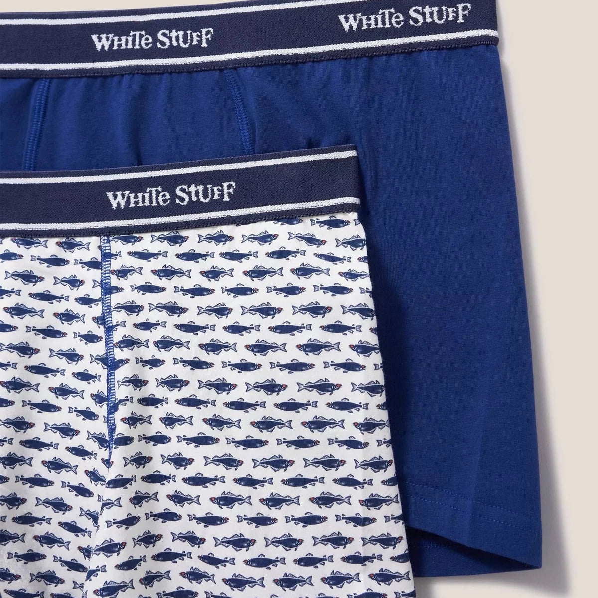 2 Pack Boxers - Plain and Fish Print & The Longship